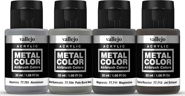 Vallejo - Metal Color Jet Exhaust Maling Sæt Til Modelhobby 4x32 Ml ...