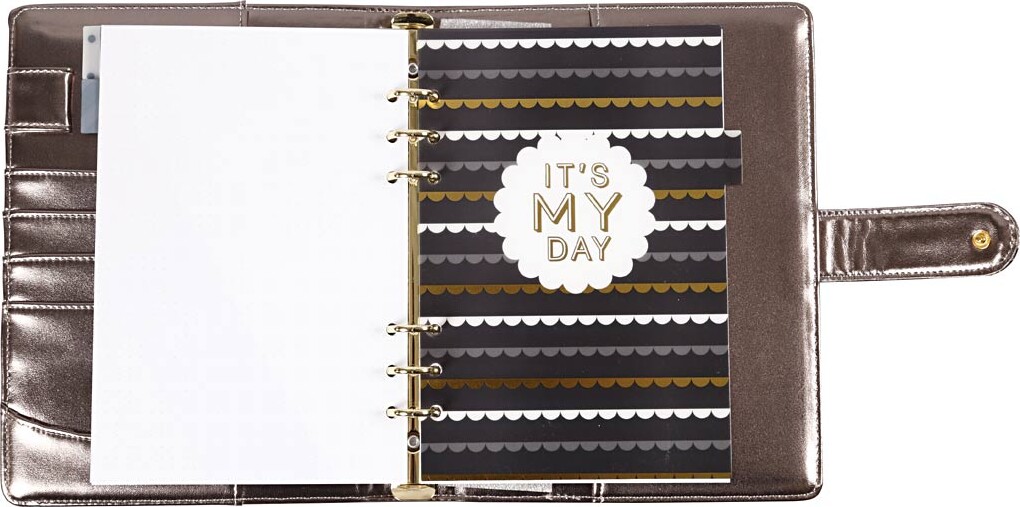 Kalender - Str. 19x23,5x4 Cm - Ringordner - Mørk Grå Metallic - 1 Stk ...