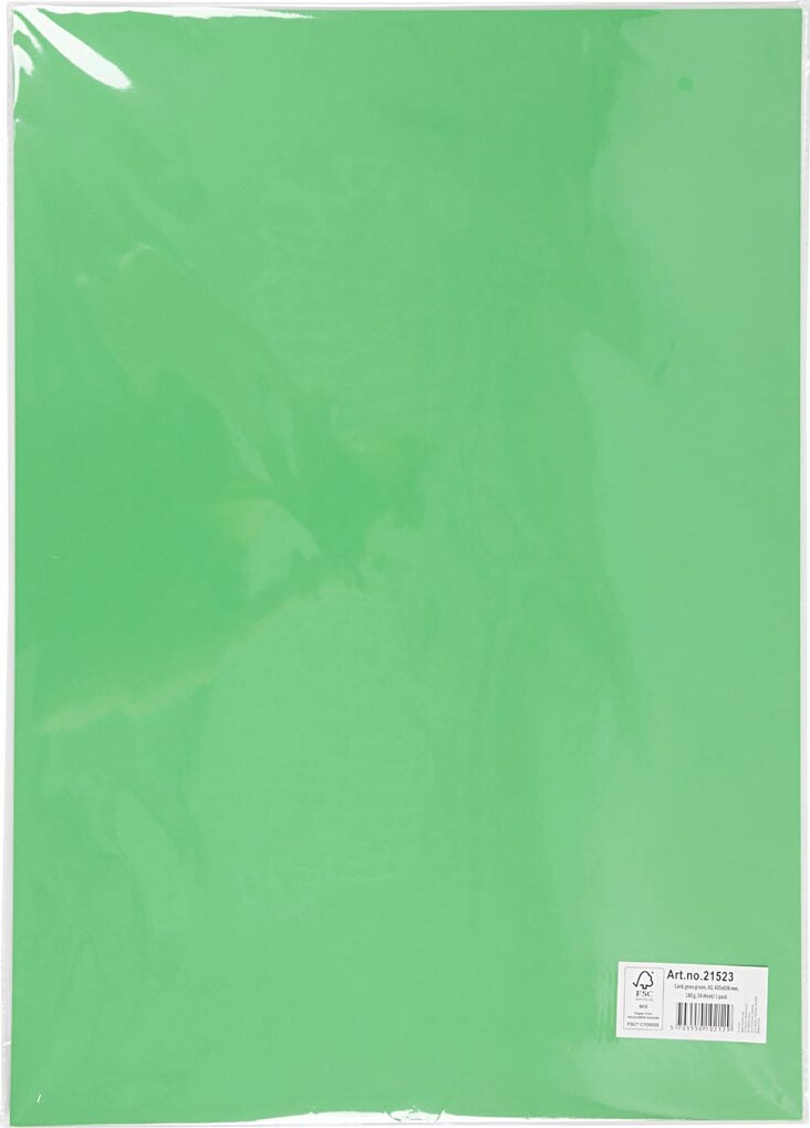 Karton - A2 - 180 G - Græsgrøn - 10 Ark | Se tilbud og køb på Gucca.dk