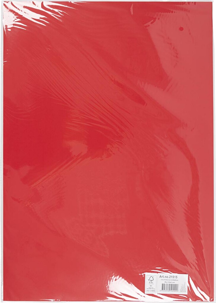 Køb Karton - A2 - 420x594 Mm - 180 G - Julerød - 10 Ark fra Creativ ...