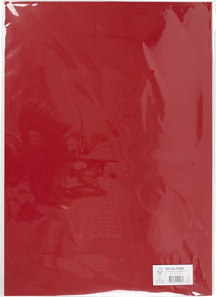 Karton - A2 - 180 G - Mørk Rød - 10 Ark | Se tilbud og køb på Gucca.dk