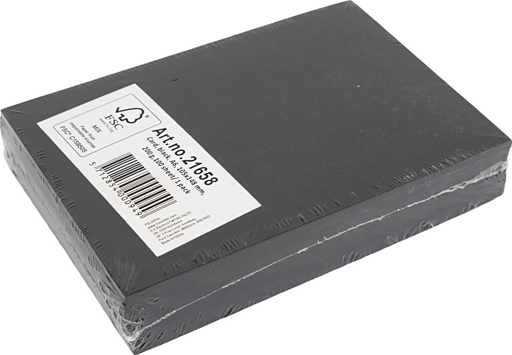 Køb Karton - A6 - Sort - 100 Ark fra Creativ Company - Gucca.dk