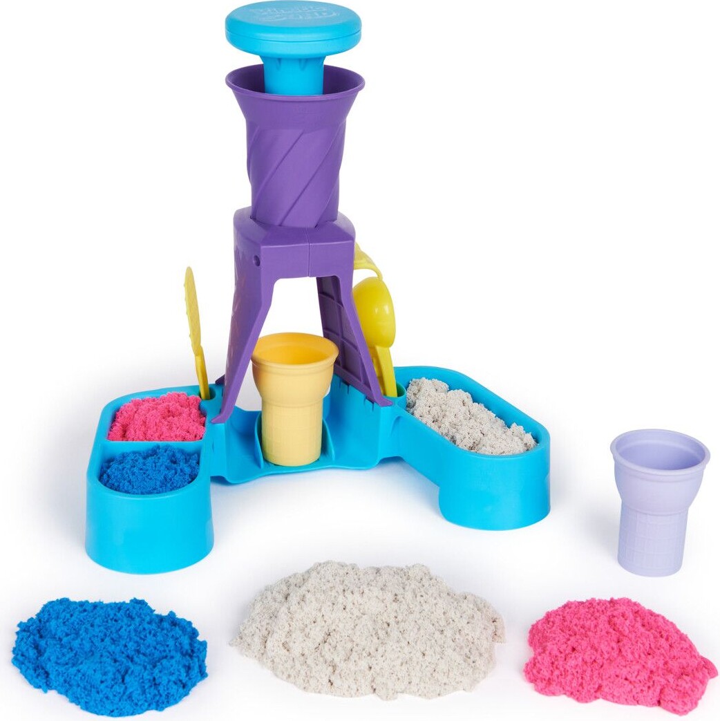 Køb Kinetic Sand - Is Maskine Legesæt - Soft Serve Station fra Spin ...