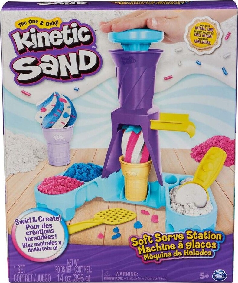 Køb Kinetic Sand - Is Maskine Legesæt - Soft Serve Station fra Spin ...