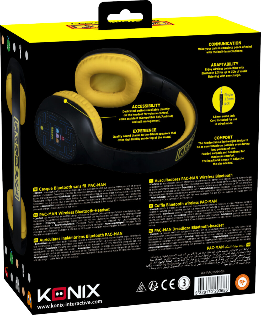 Køb Konix Casque Bluetooth Headset - Pacman fra Konix Interactive ...