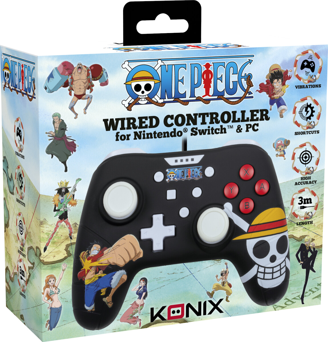 Konix Manette Filaire Switch Wired Controller - One Piece | Se tilbud og køb på Gucca.dk