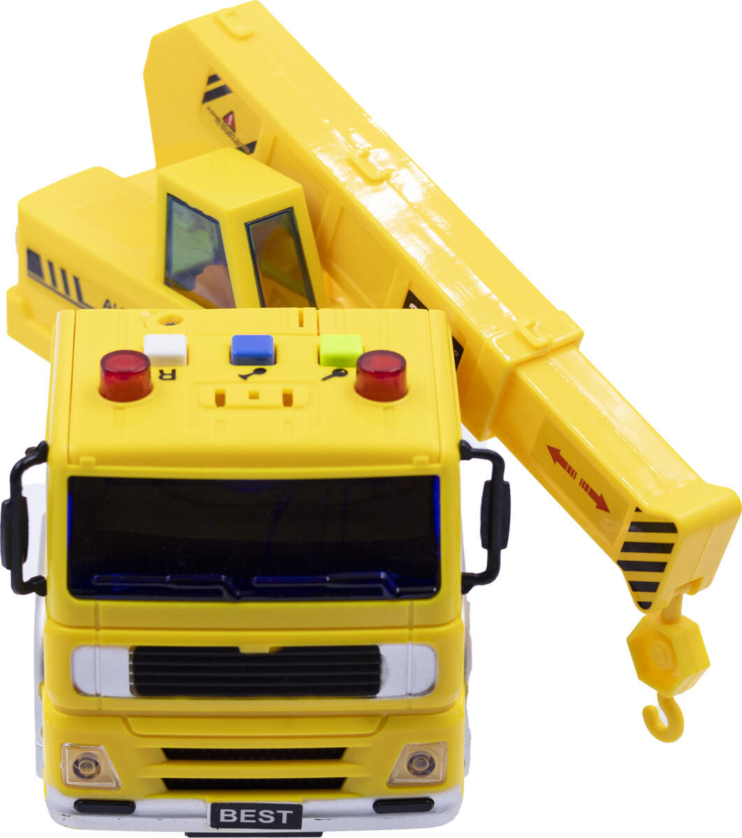 Køb Kranbil Legetøj Med Lys Og Lyd - Gul fra Toys - Gucca.dk