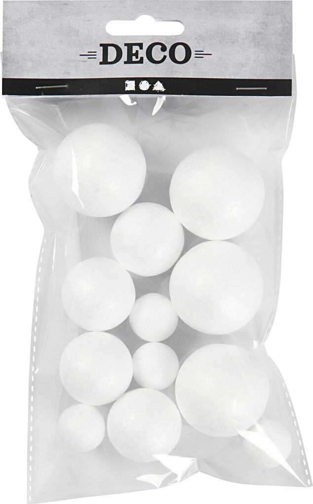 Køb Kugle - ø 20+30+40 Mm - Hvid - 12 Stk fra Creativ Company - Gucca.dk