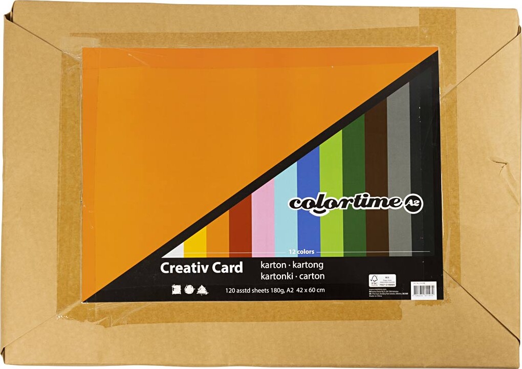 Karton - Farvet - A2 - 180 G - Flere Farver - 120 Ark | Se tilbud og ...