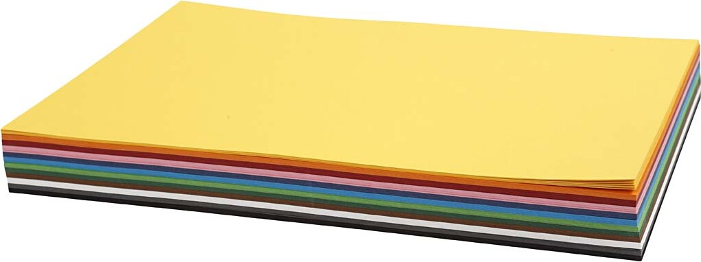 Køb Karton - Farvet - A4 - Forskellige Farver - 12x10 Ark fra Colortime ...