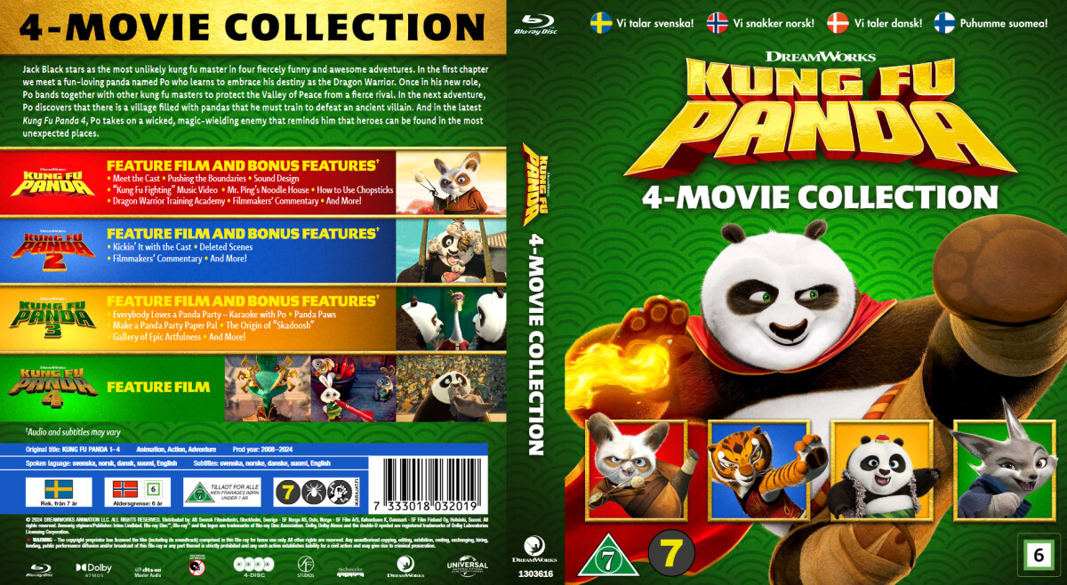 Kung Fu Panda 1-4 Box Blu-Ray Film → Køb billigt her - Gucca.dk