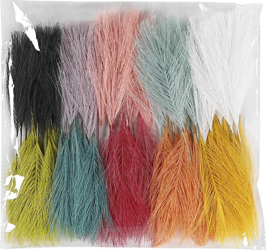 Køb Kunstige Fjer - L 15 Cm - B 8 Cm - Flere Farver - 100 Stk fra ...