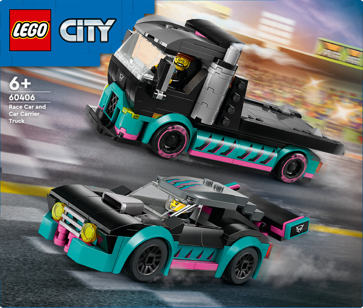 Køb Lego City - Racerbil Og Biltransporter - 60406 - Gucca.dk