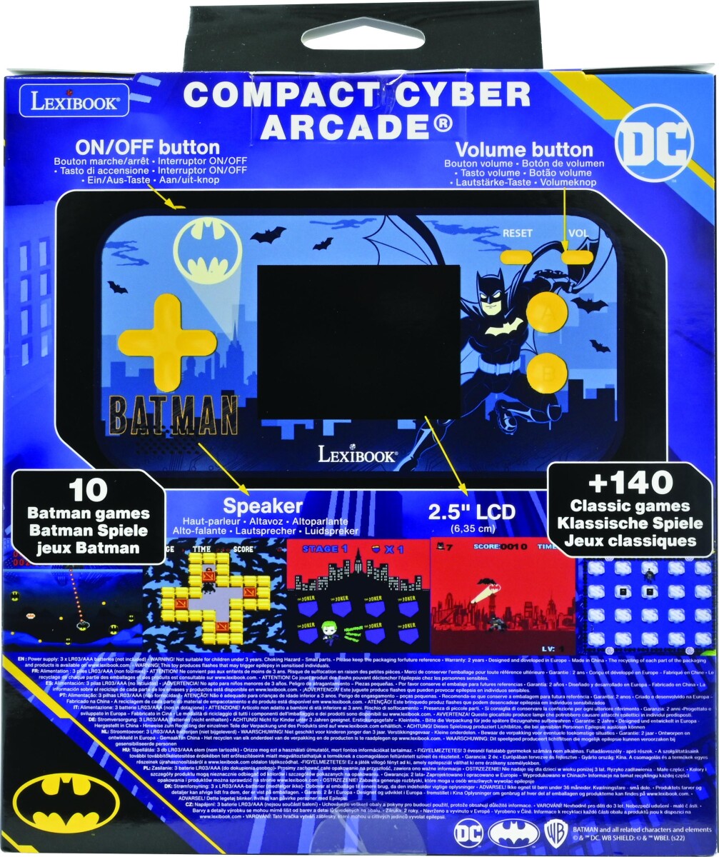 Lexibook - Compact Cyber Arcade Spillekonsol - Batman - 150 Spil | Se ...