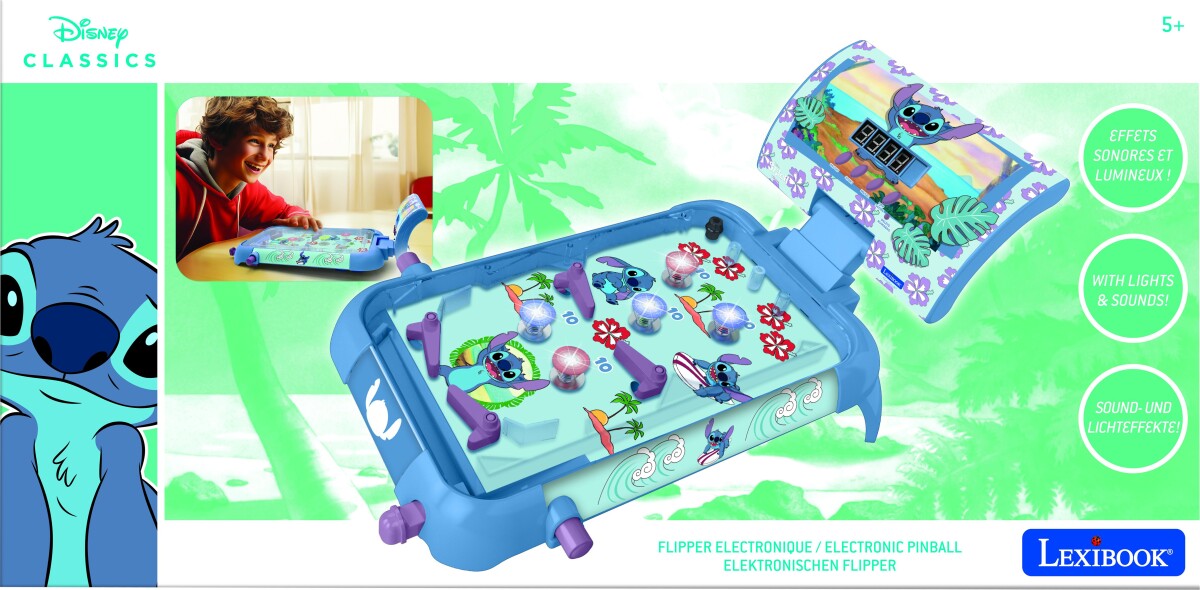 Stitch - Flippermaskine Til Børn - Elektronisk Pinball - Lexibook | Se ...