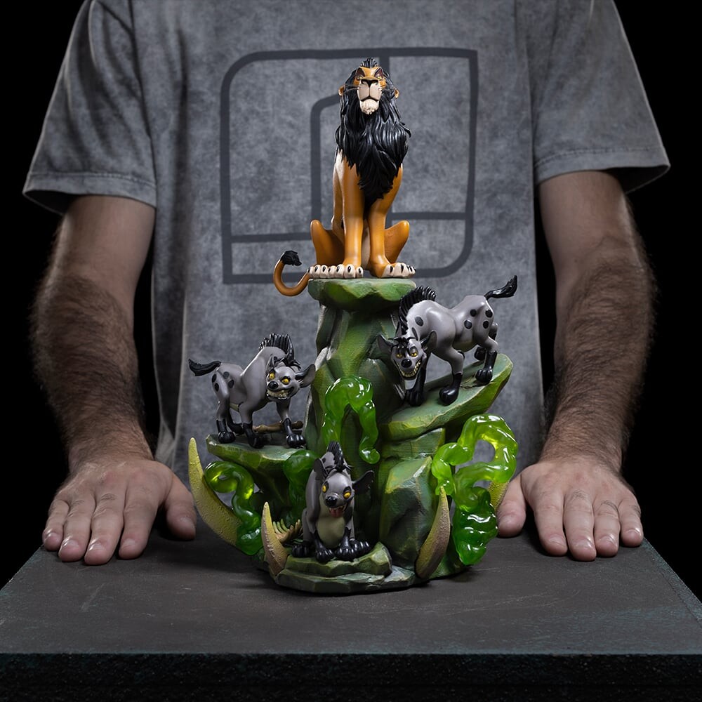Køb Lion King - Scar Statue Deluxe Art Scale 1/10 fra Iron Studios ...