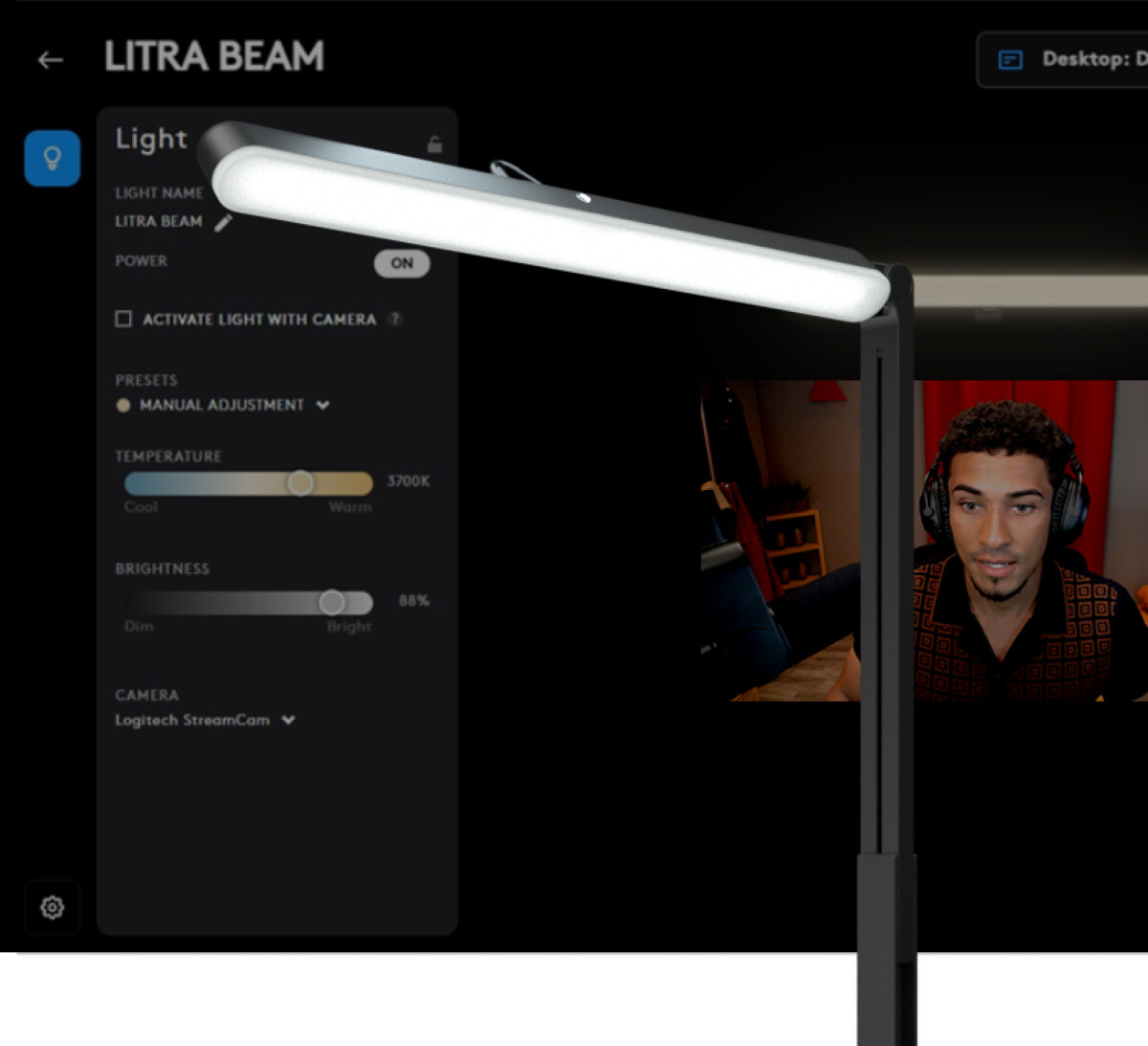 Køb Logitech G - Litra Beam Lx Dual-Sided Rgb Streaming Key Light ...