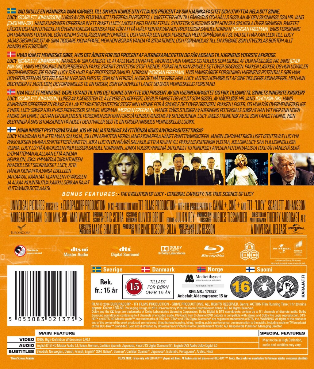 Lucy - 2014 Blu-Ray Film → Køb billigt her - Gucca.dk