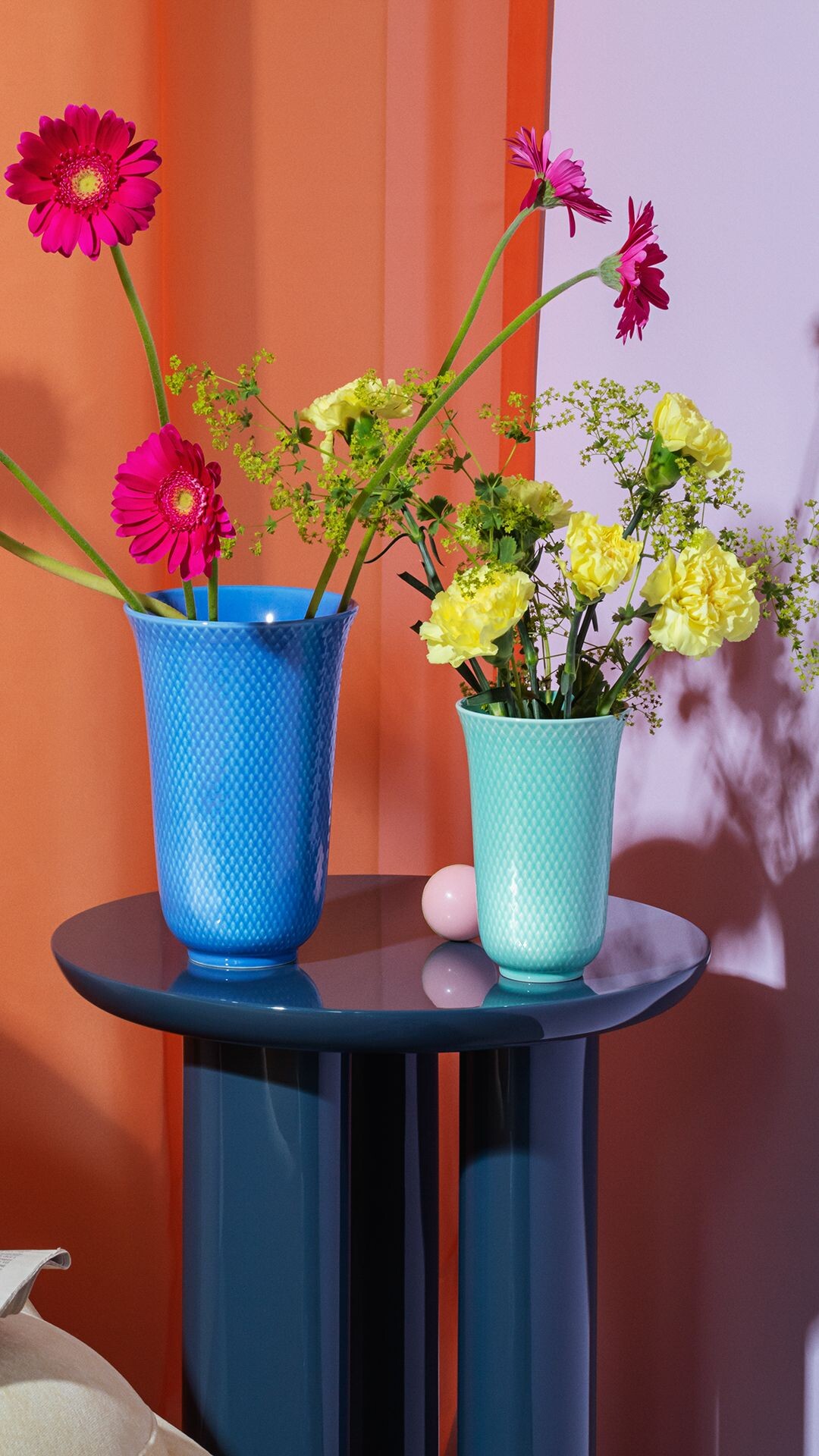 Køb Lyngby Porcelæn - Rhombe Color Porcelænsvase 20 Cm - Blå - Gucca.dk
