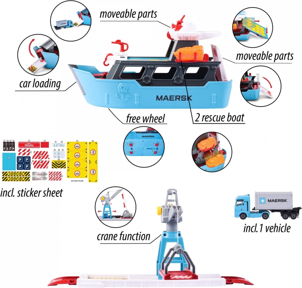 Majorette - Creatix Maersk Fragtskib Legesæt Med Lastbil | Se tilbud og ...