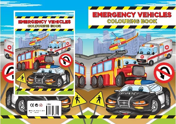 Malebog A4 Emergency Vehicles 16 Sider - - Gucca.dk