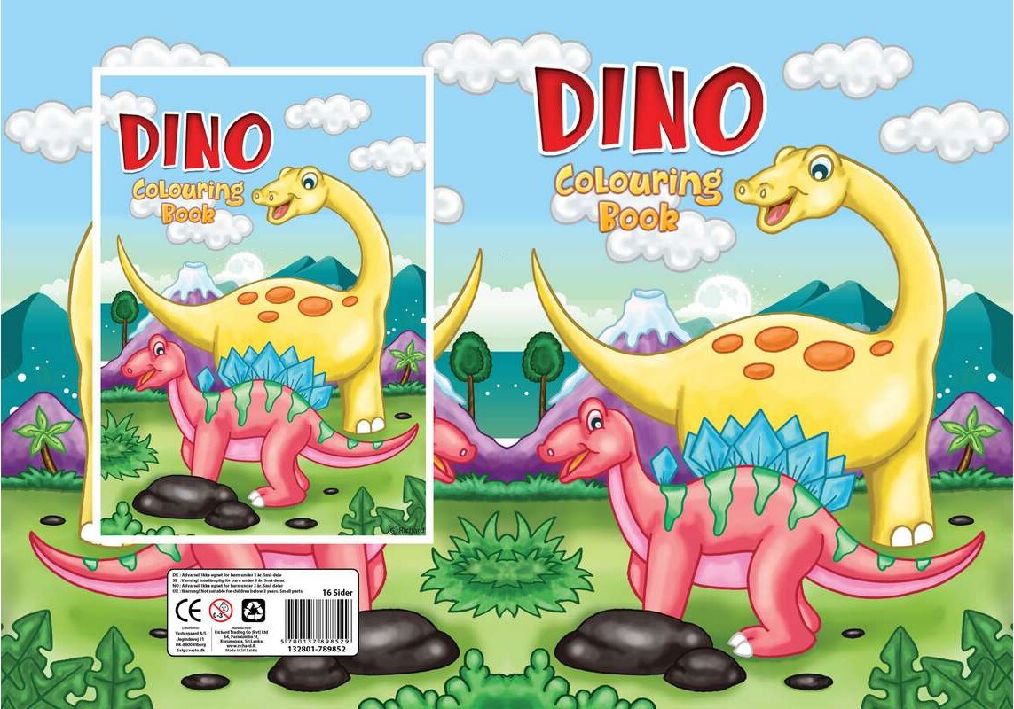 Malebog A4 Junior Dinosaur 16 Sider - - Gucca.dk