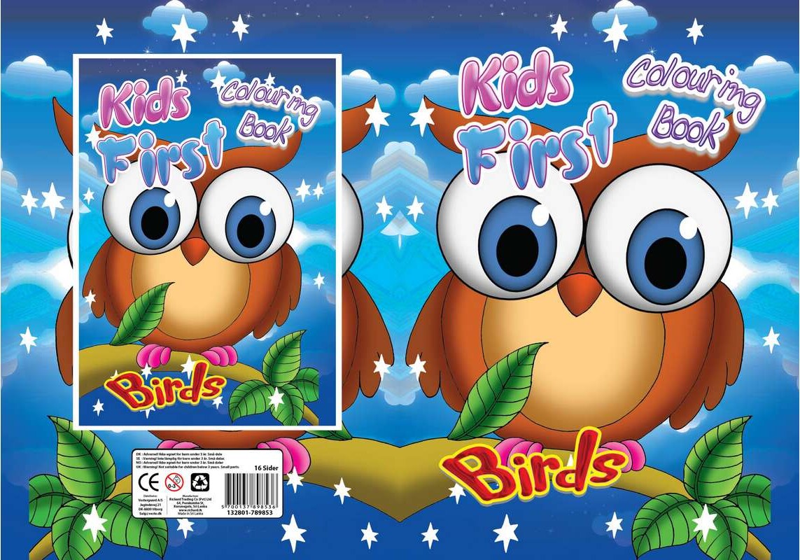 Malebog A4 Kids First Birds 16 Sider - - Gucca.dk