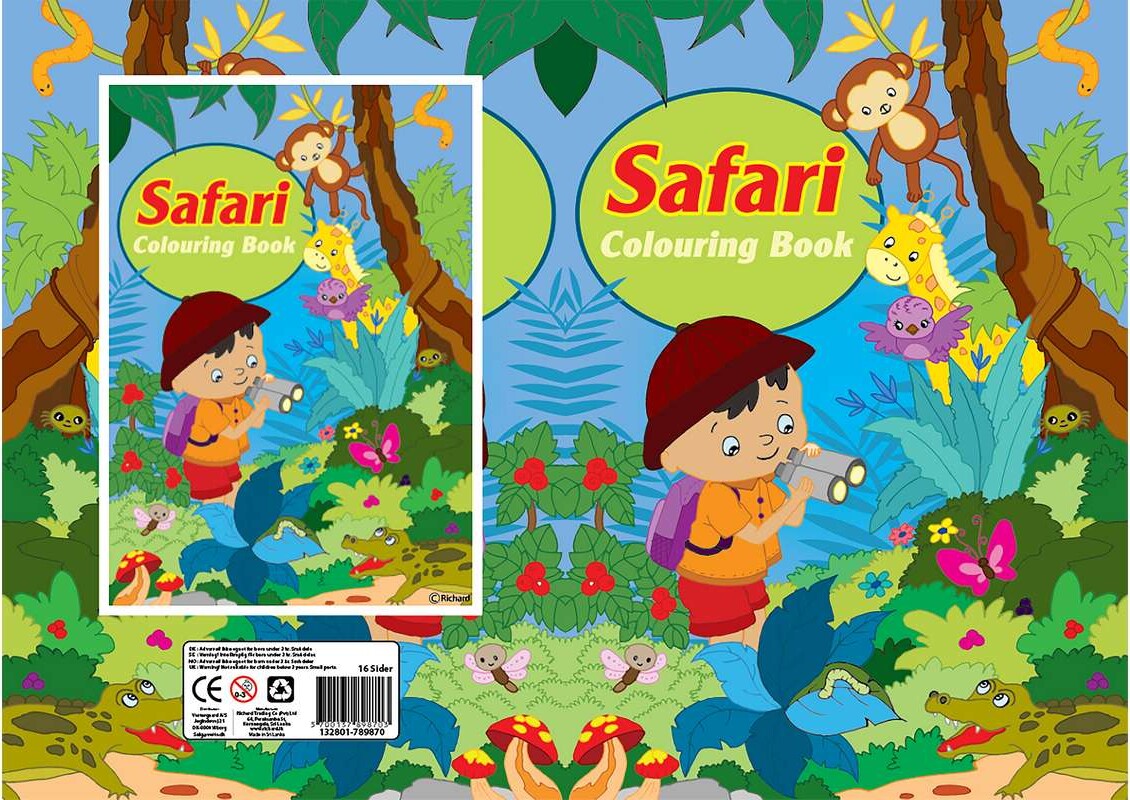Malebog A4 Safari 16 Sider - - Gucca.dk