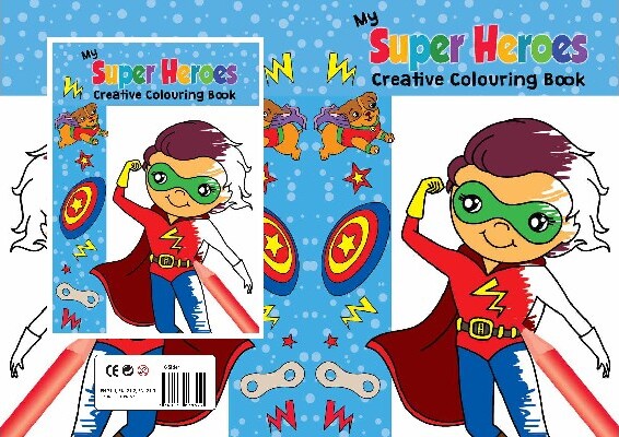 Malebog A4 Super Heroes 16 Sider - - Gucca.dk