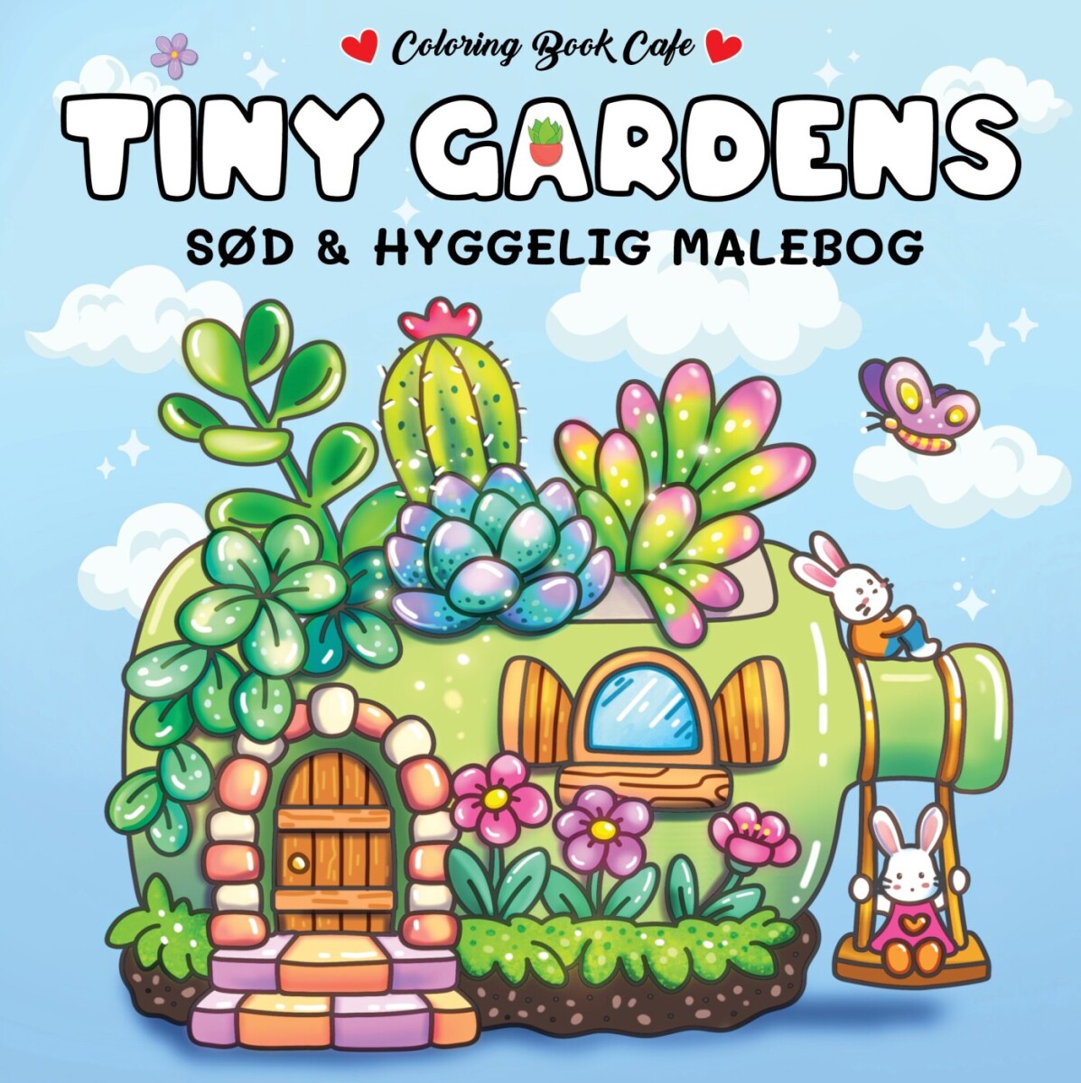Malebog: Tiny Gardens - Cozy Coloring af Coloring Book Cafe - Paperback - Gucca.dk