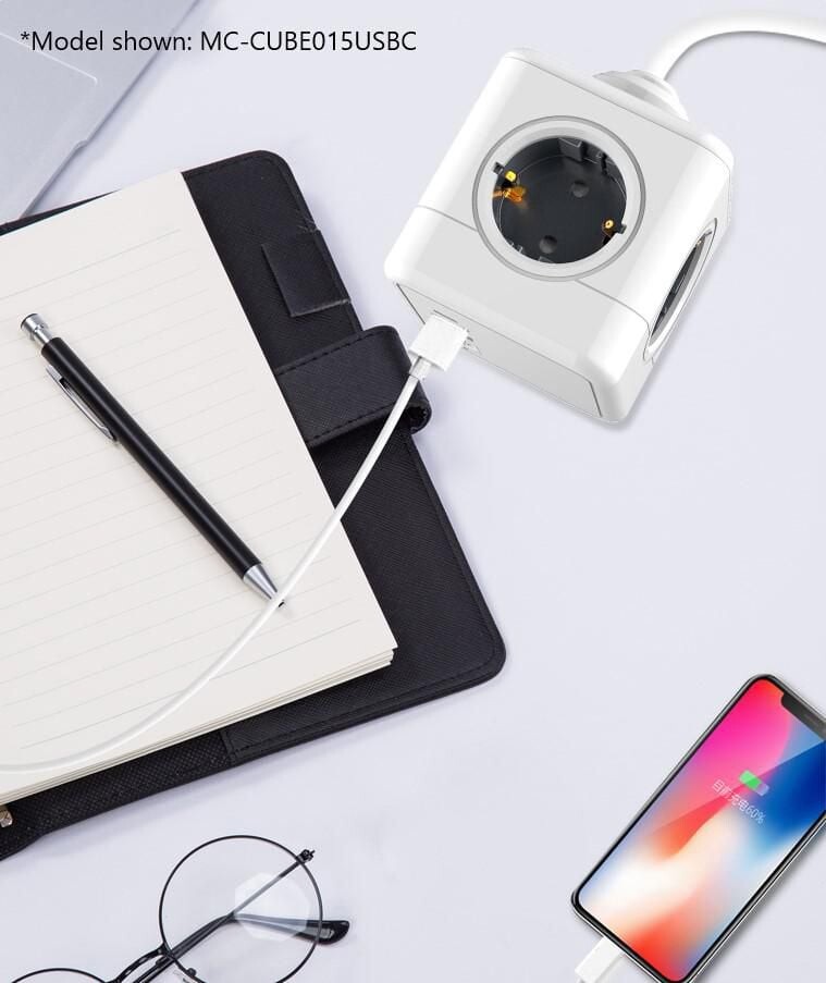 Køb Microconnect - Powercube Stikdåse Med 2 Usb-porte - 4-vejs - Gucca.dk