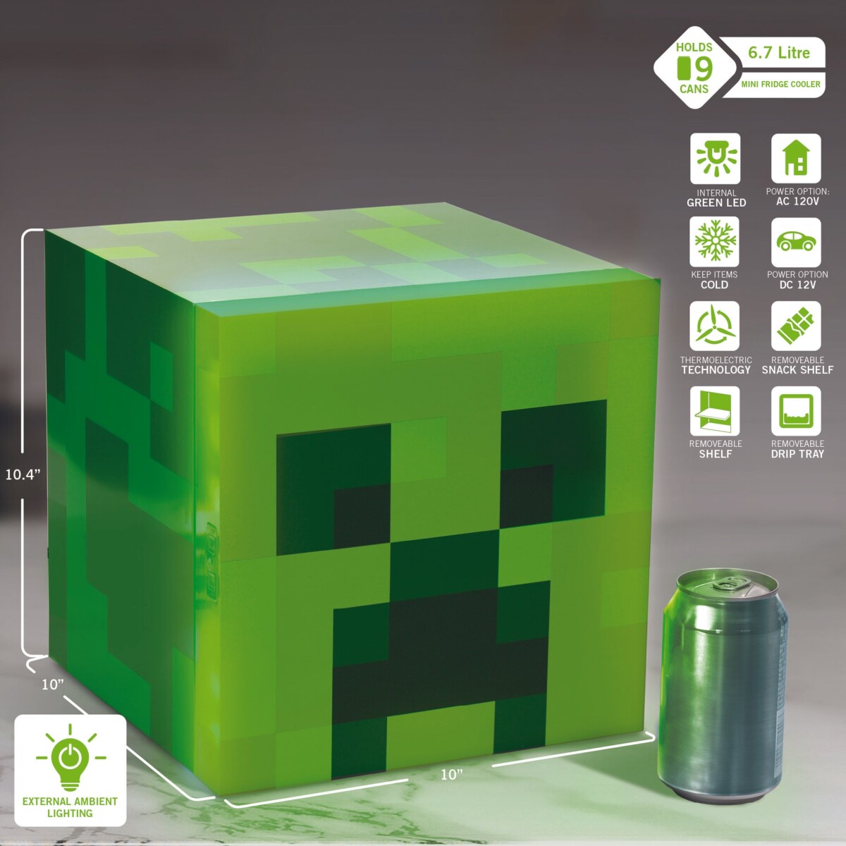 Minecraft Creeper Block- Mini Cooler 6.7l | Se tilbud og køb på Gucca.dk