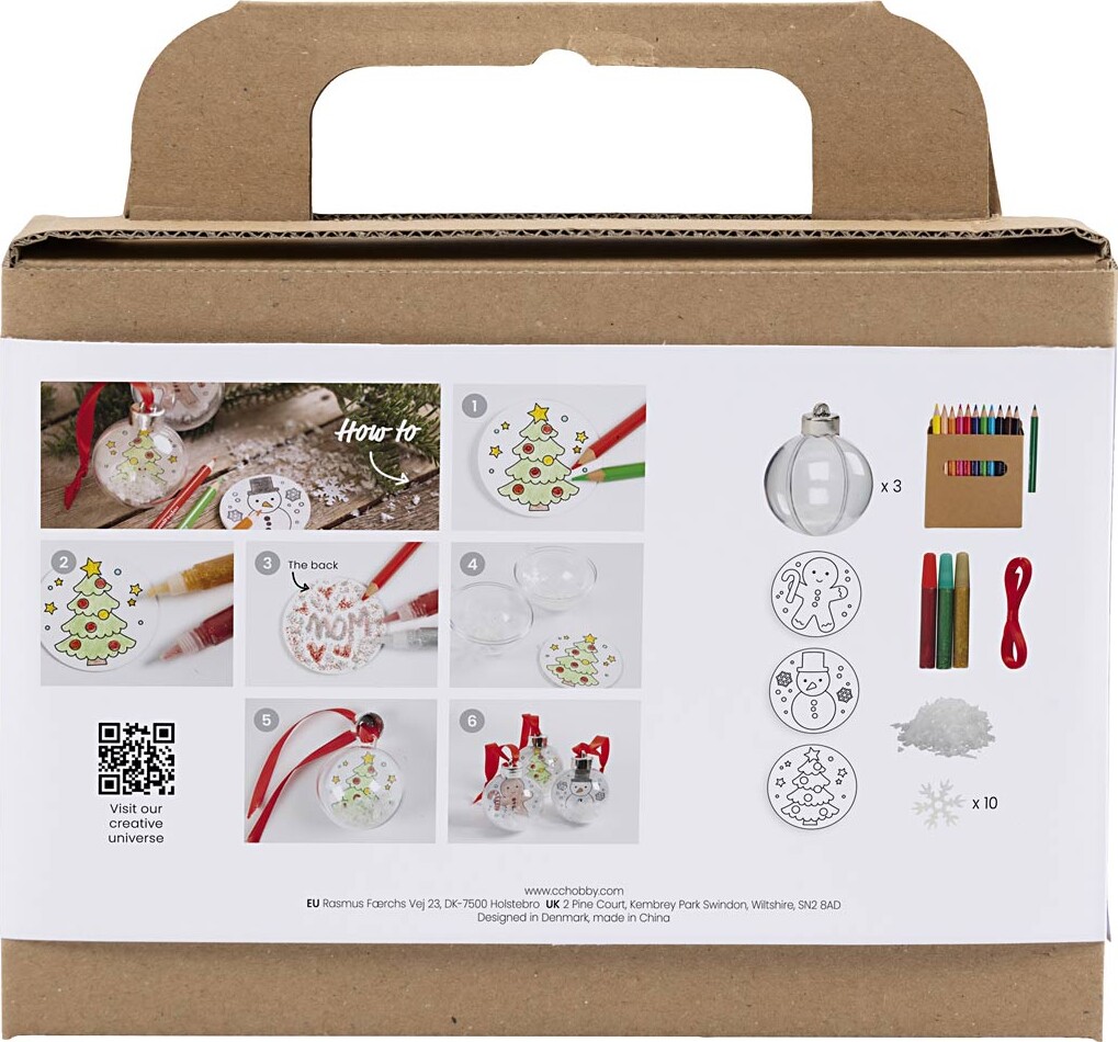 Køb Mini Diy Kit Julekugler - Tegninger fra Creativ Company - Gucca.dk