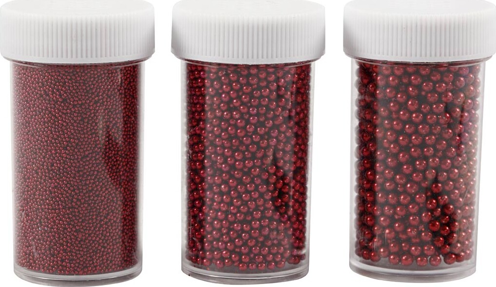 Køb Små Mini Glaskugler - Rød - Str. 0,6-0,8+1,5-2+3 Mm - 3x45 G fra ...