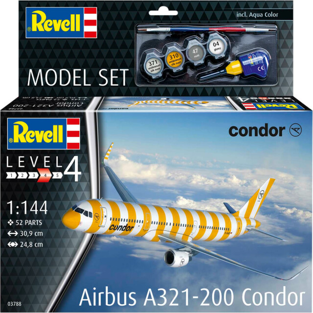 Køb Revell - Airbus A321-200 Condor Fly Byggesæt - 1:144 - 63788 - Gucca.dk