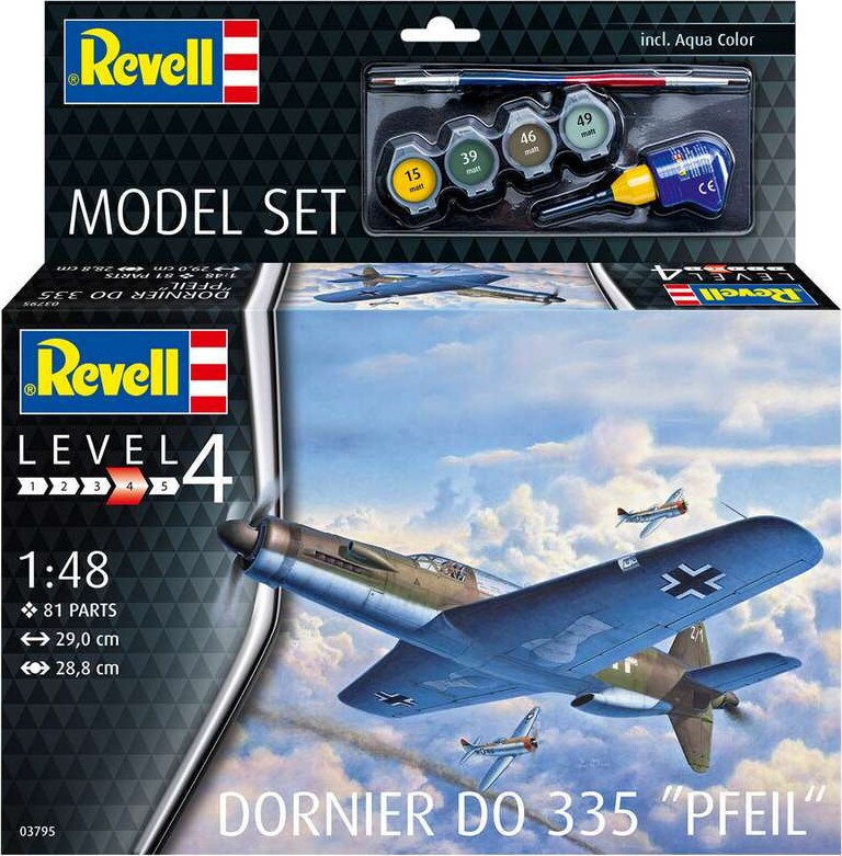Køb Revell - Dornier Do 335 Pfeil Fly Byggesæt - 1:48 - Level 4 - 03795 ...