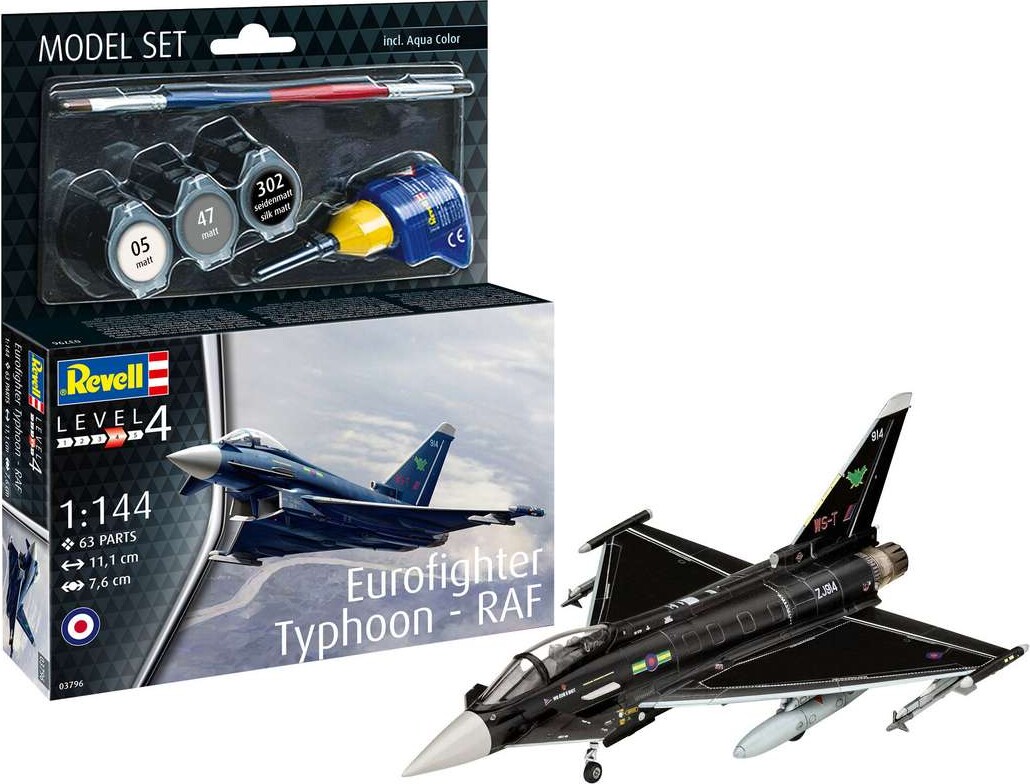 Køb Revell - Eurofighter Typhoon Raf Modelfly - 1:144 - Level 4 - 63796 ...