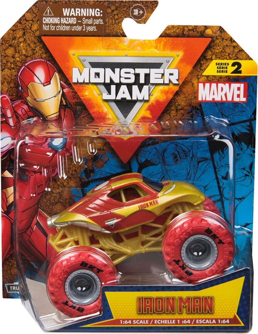 Køb Monster Jam - Monster Truck Bil - 1:64 - Marvel Iron Man fra Spin ...