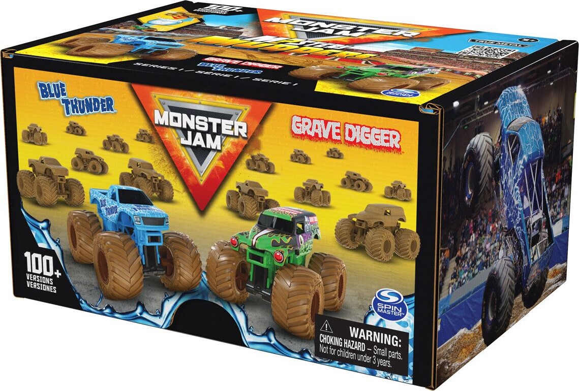 Køb Monster Jam - Mystery Mudders - Blue Thunder Og Grave Digger - 1:64 ...