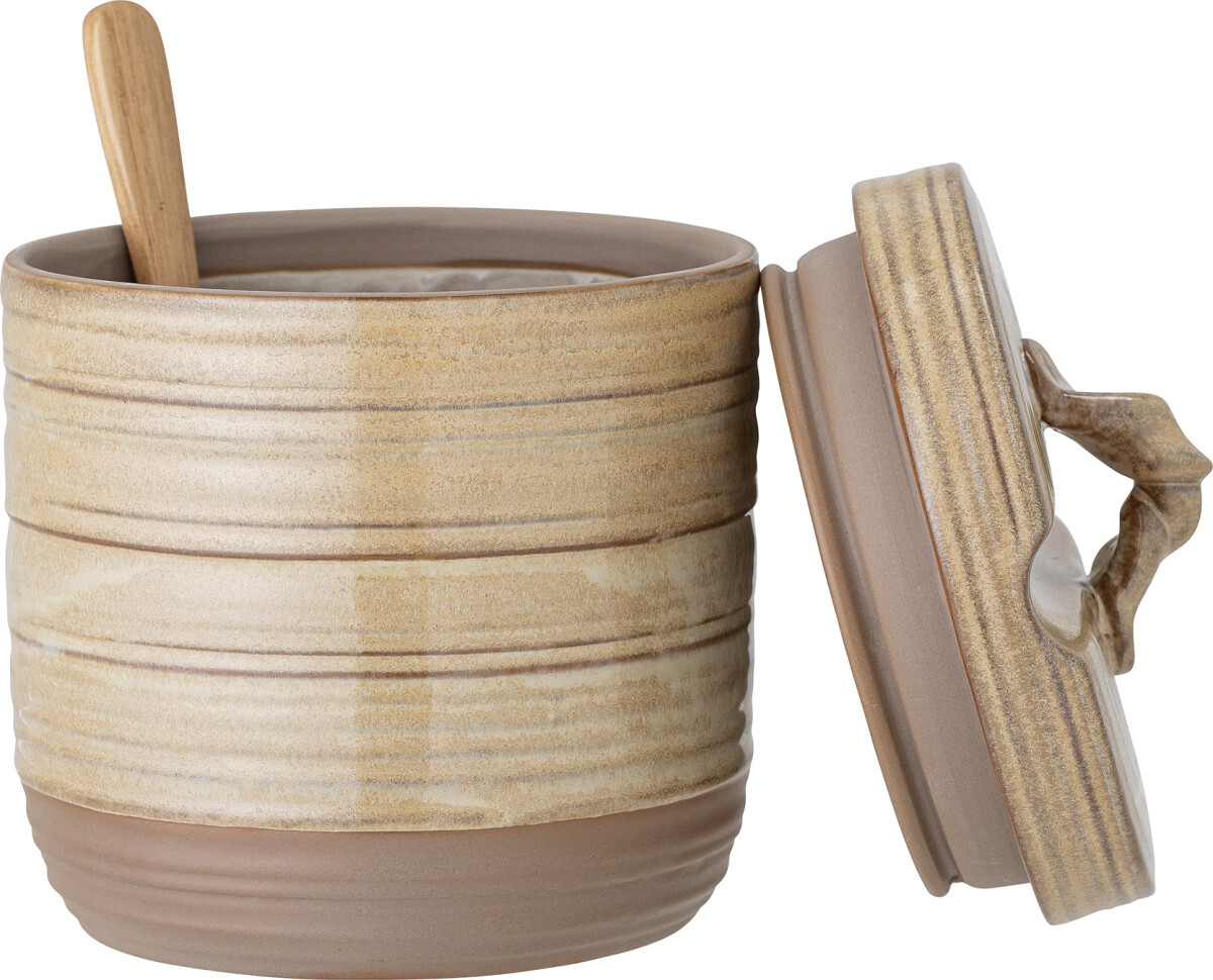 Creative Collection - Moss Krukke Med Låg Og Ske - Natur - Stentøj | Se ...