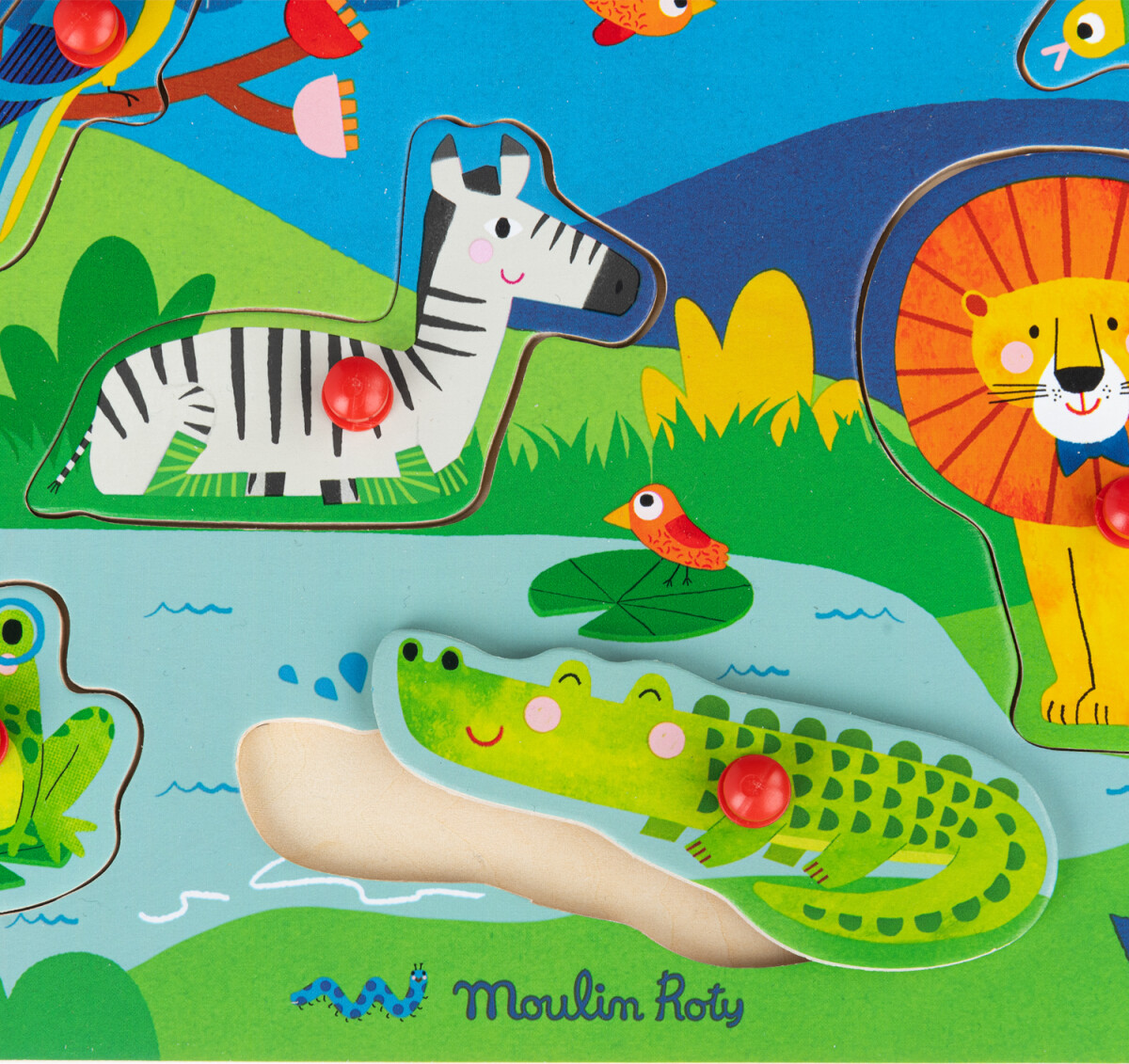 Køb Moulin Roty - Les Toupitis Knoppuslespil Med Lyd - 6 Brikker - Dyr ...