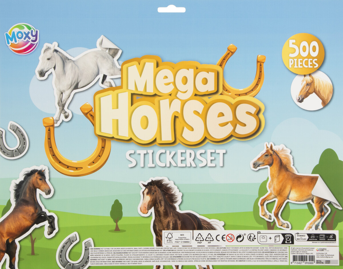 Heste Klistermærker - 500 Stk - Moxy | Se tilbud og køb på Gucca.dk