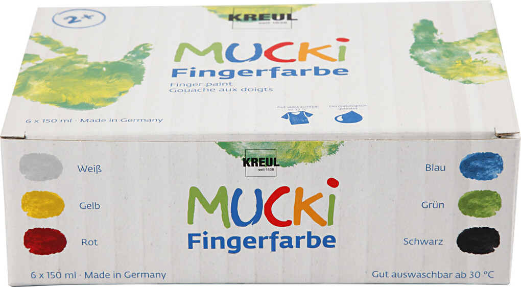 Køb Mucki Fingermaling - 6 Farver - 6x150 Ml fra Kreul - Gucca.dk