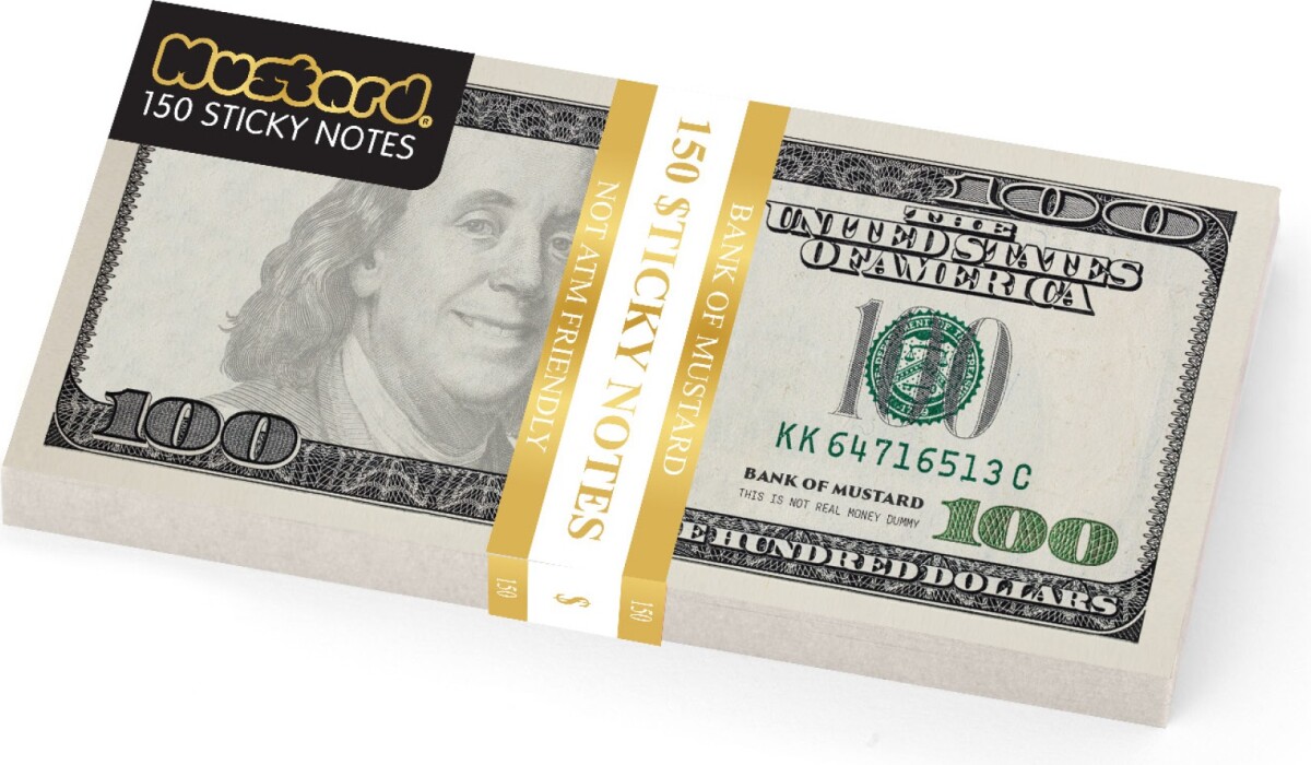 Køb Mustard - Cash Sticky Notes - 3 Inches By 6 Inches - Gucca.dk