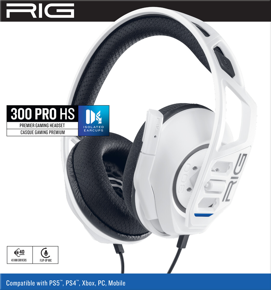 Nacon Rig Headphones 300 Pro Hs White - Ps4 - /ps5 | Se tilbud og køb ...