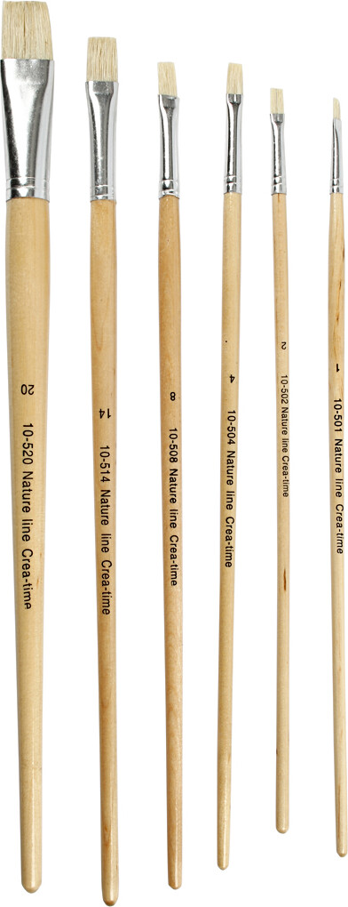 Køb Nature Line Pensler - Nr. 1+2+4+8+14+20 - L 27,5-33 Cm - B 5-19 Mm ...