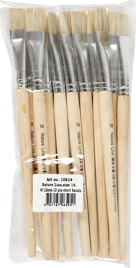 Køb Nature Line Pensler - Nr. 14 - L 20 Cm - B 15 Mm - Flad - 12 Stk ...