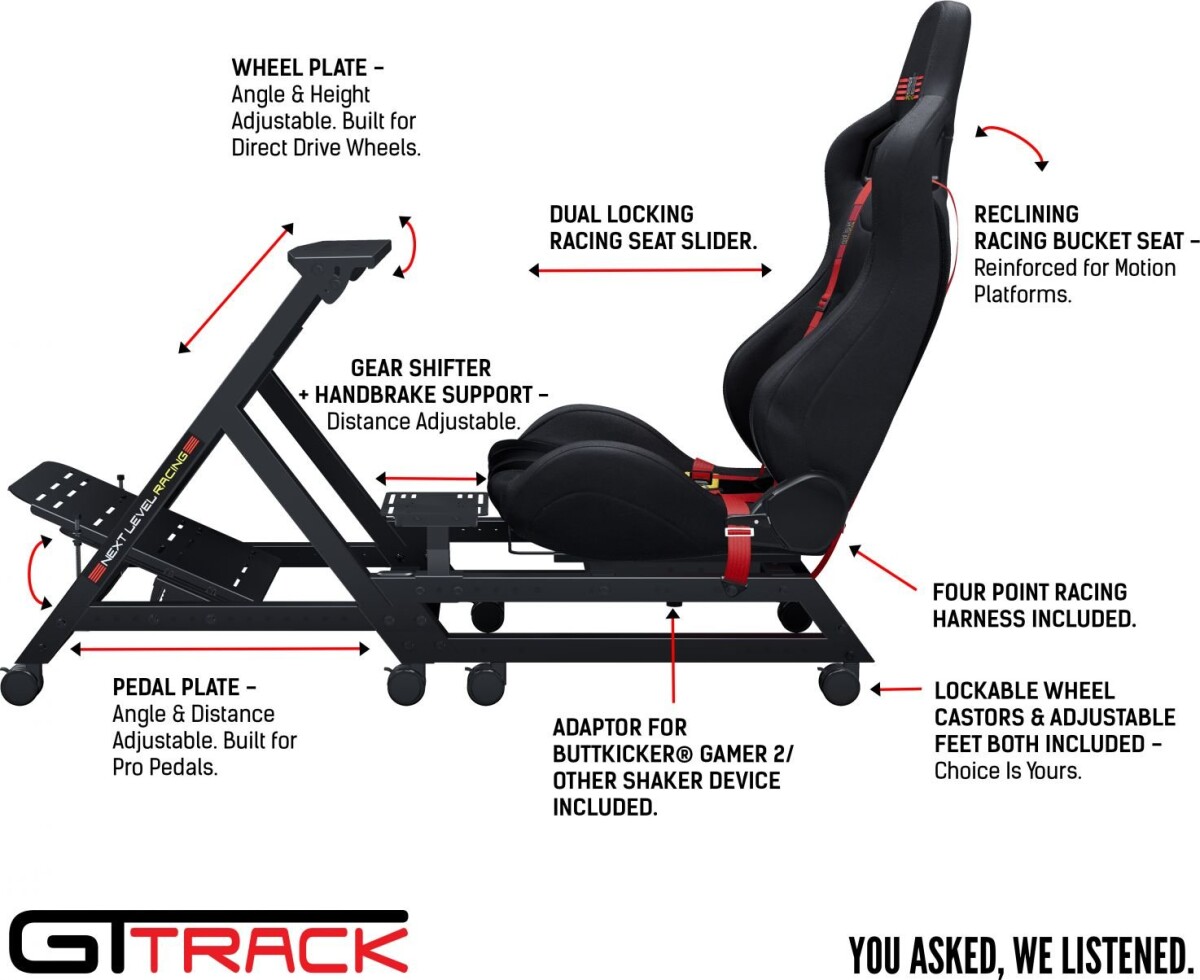 Køb Next Level Racing - Gttrack Simulator Cockpit - Gucca.dk