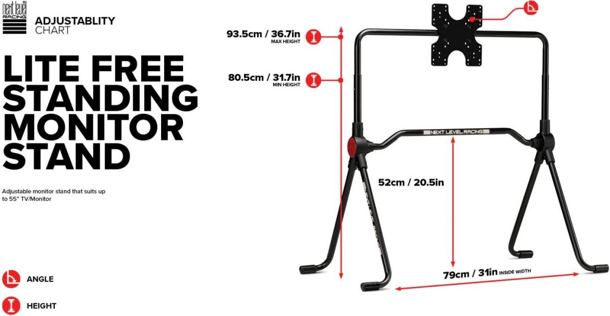 Køb Next Level Racing - Lite Free Standing Monitor Stand - Gucca.dk