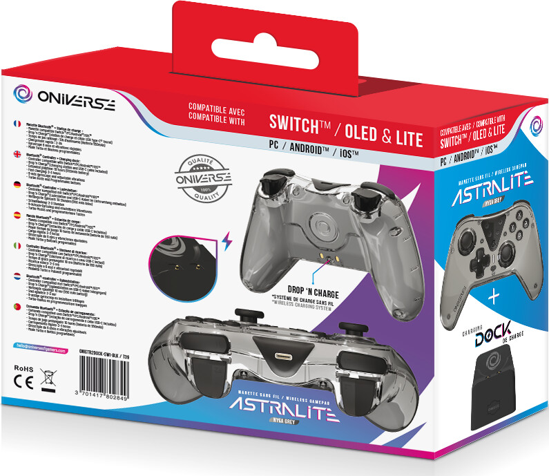 Nintendo Switch Oniverse Astralite Controller Wireless Smoked Black Inkl. Charging Station | Se ...